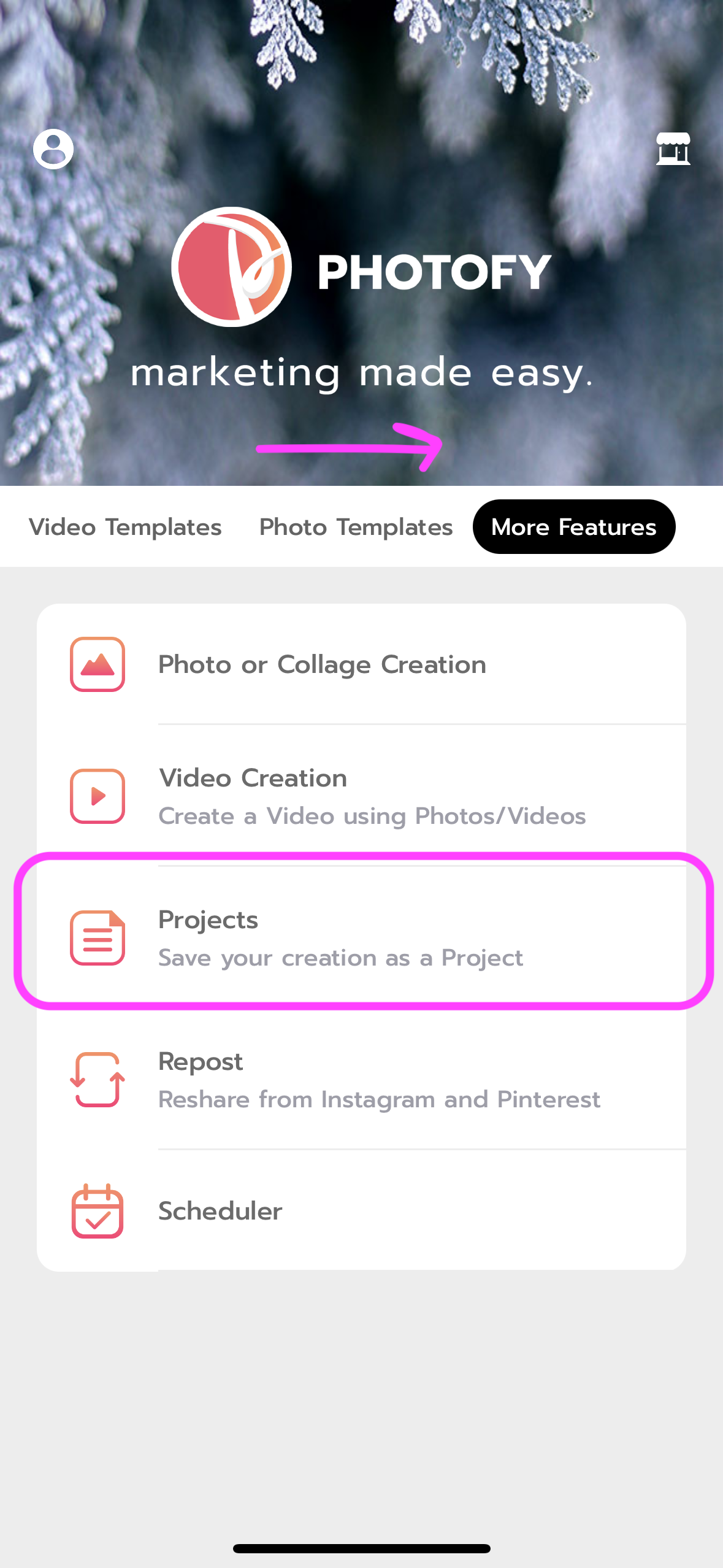 How to access my saved Projects? – Photofy Support 📓